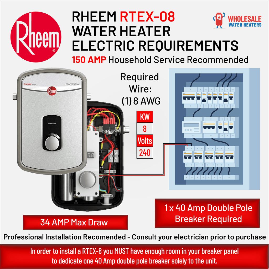 Rheem professional classic rtex electric tankless water heater store